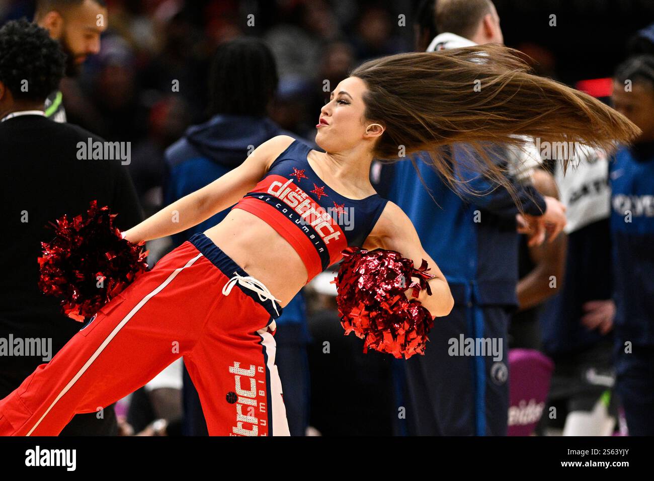 The Wizards dancers perform during the second half of an NBA basketball ...