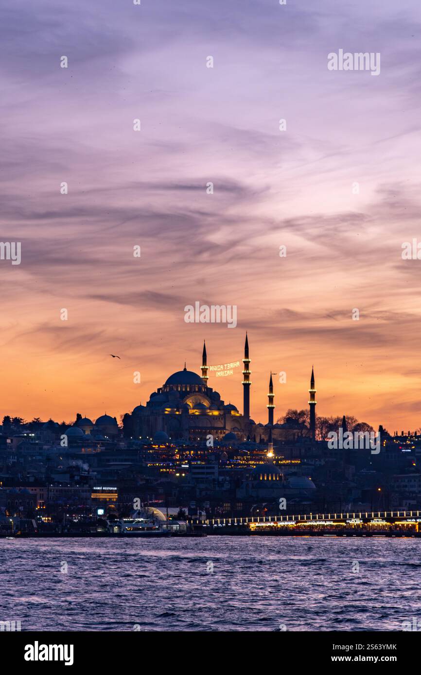 High resolution panoramic photograph capturing Istanbul's historic ...