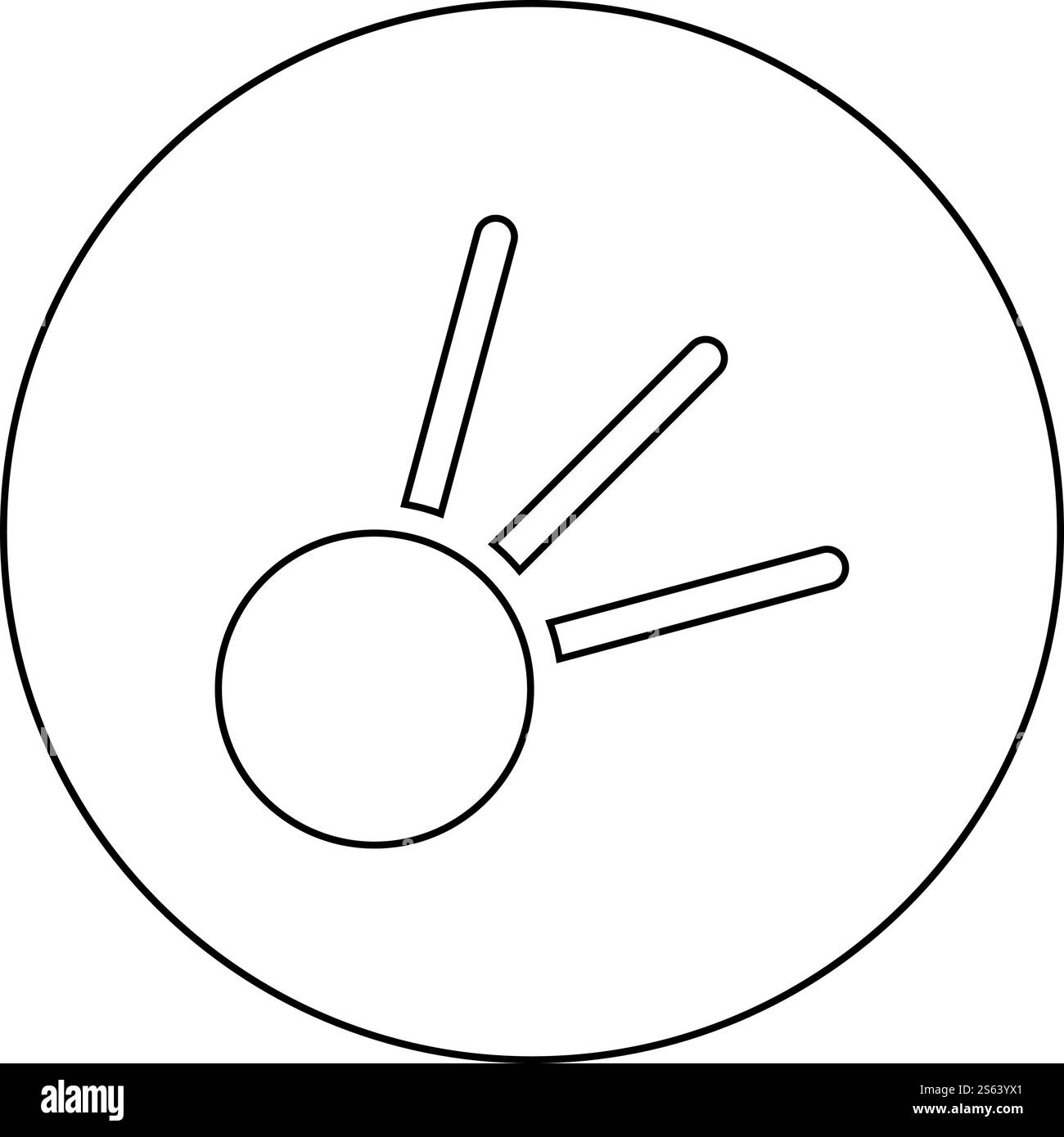 Symbol meteorite icon in circle round outline black color vector ...