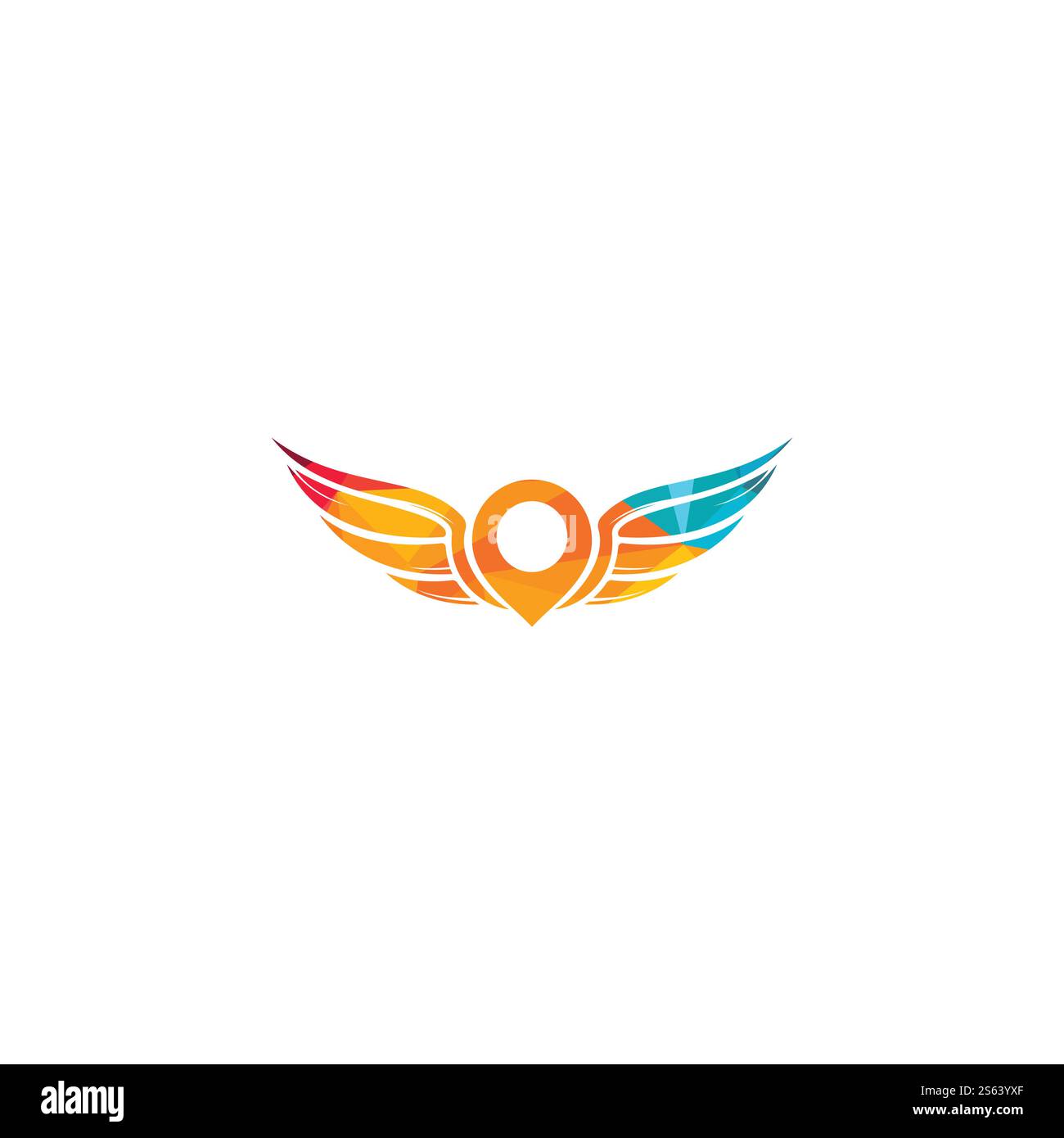 Wing geo pin vector logo design. GPS and wing icon vector Stock Vector ...