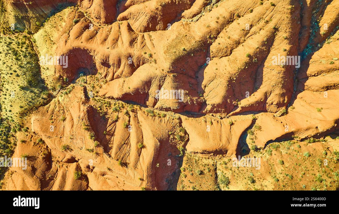 Aerial of Rugged Desert Erosion Patterns Gooseberry Mesa Utah Stock ...