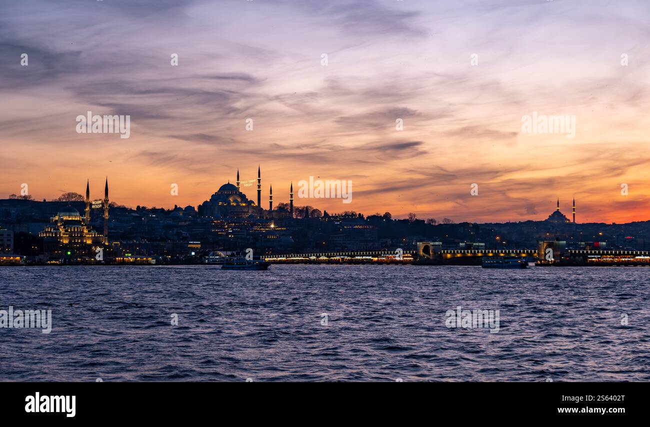 High resolution panoramic photograph capturing Istanbul's historic ...