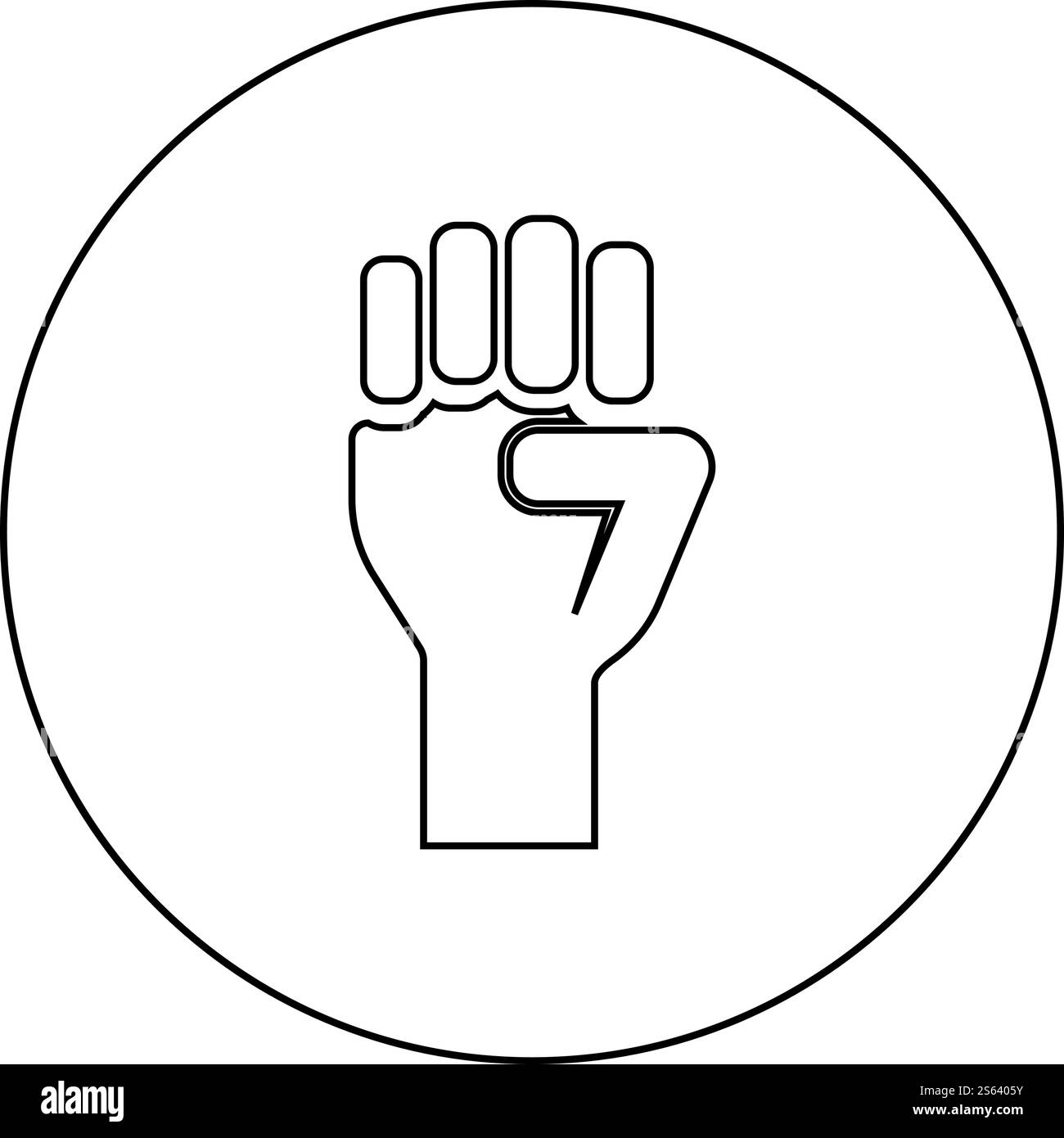 Fist up Concept of freedom fight revolution power protest icon in ...