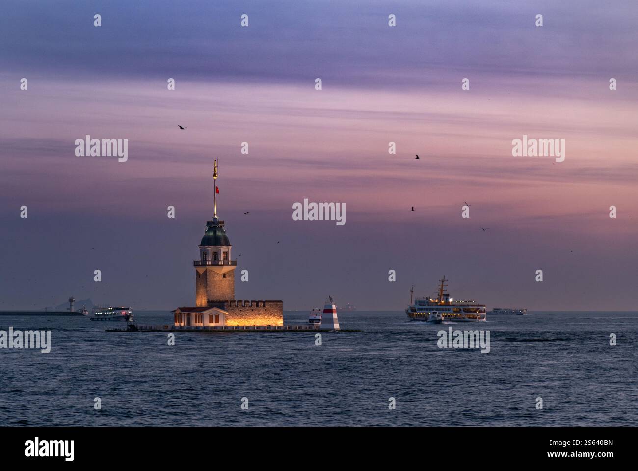 Historic Maiden's Tower, an iconic landmark in Istanbul, Turkey ...