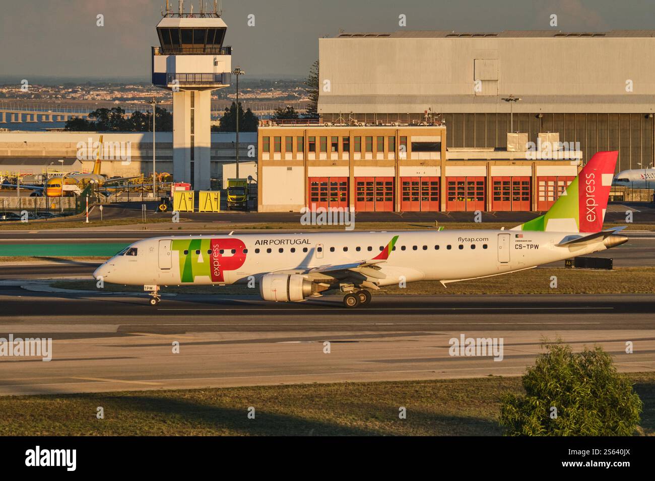 TAP Air Portugal Embraer Embraer E190LR passenger plane taxi on runway ...