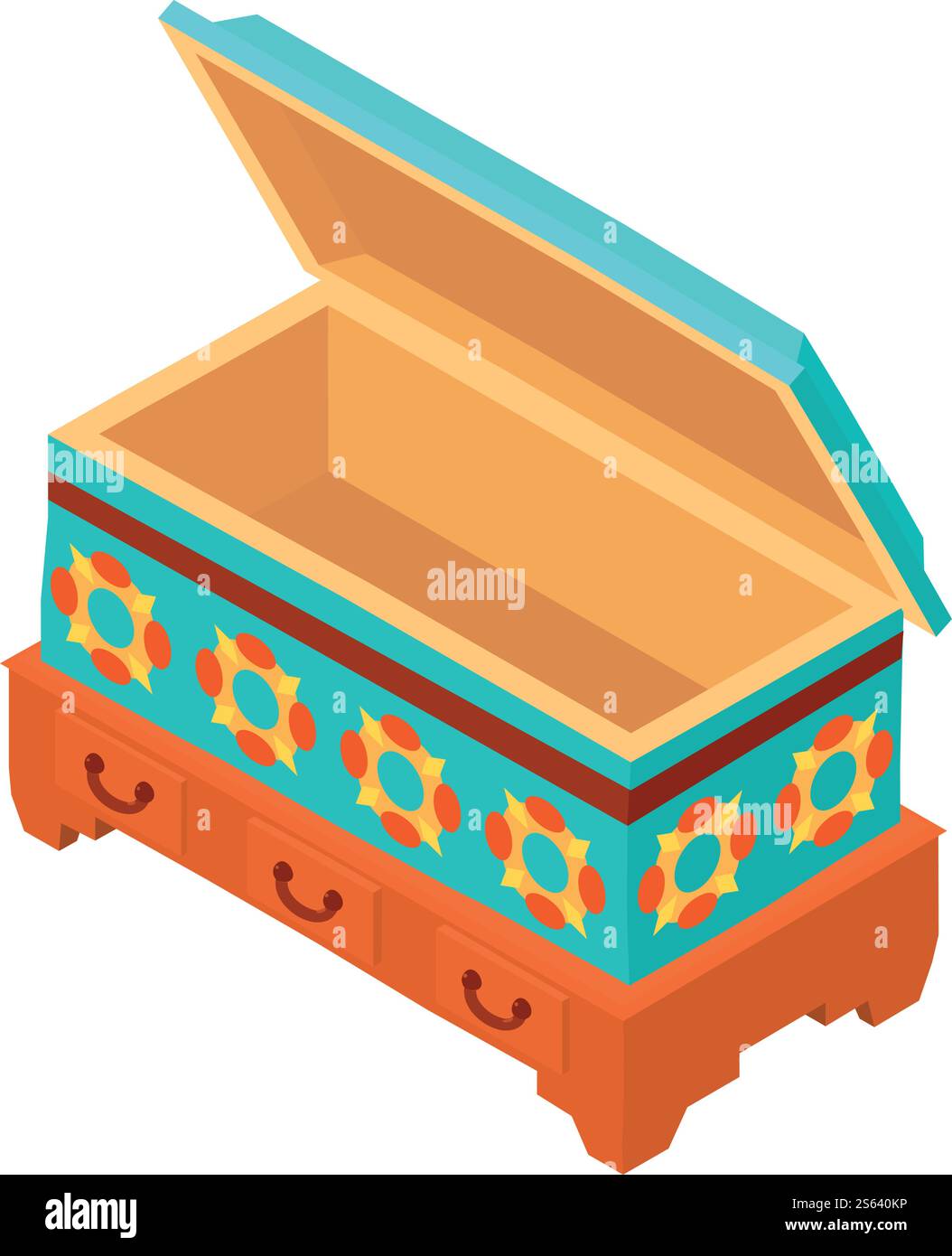 Crystal dower chest icon. Isometric of crystal dower chest vector icon ...