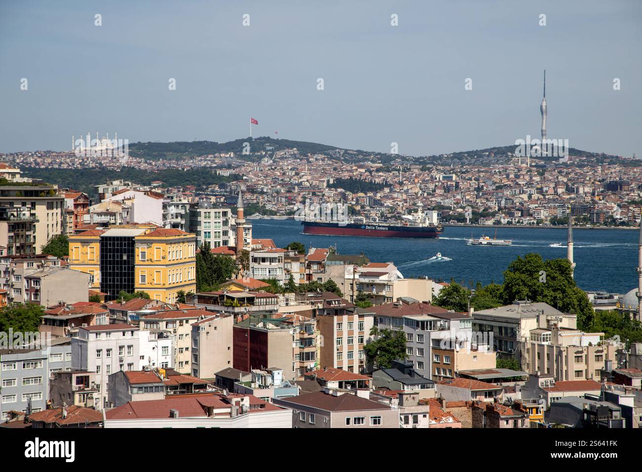 İstanbul,Turkey - 6-05-2024:The view of the Bosphorus from the Beyoğlu ...