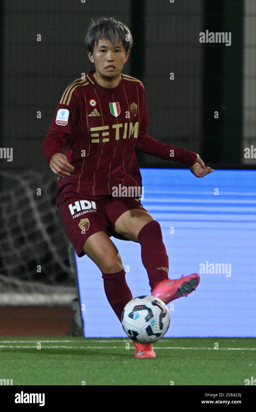 Naples, Italy. 15th Jan, 2025. Moeka Minami of AS Roma in action during ...