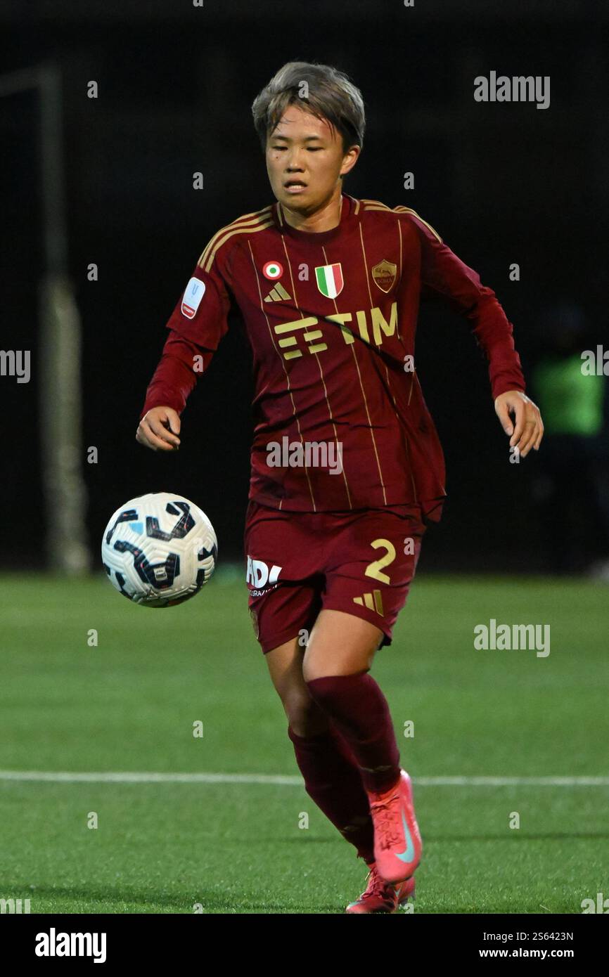 Naples, Italy. 15th Jan, 2025. Moeka Minami of AS Roma in action during ...
