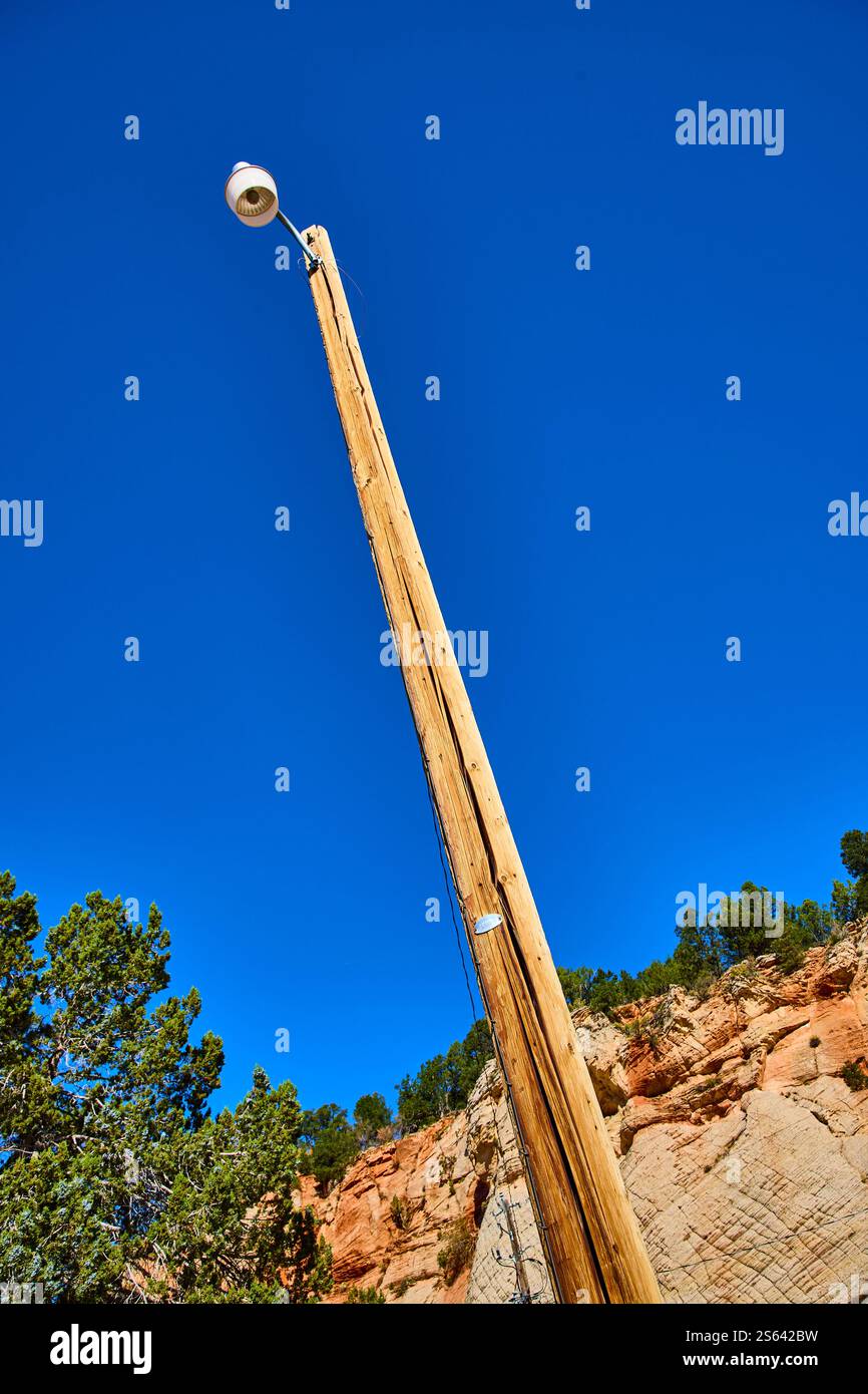 Utility Pole and Rocky Cliffs in Utah Aerial Tilt Stock Photo - Alamy
