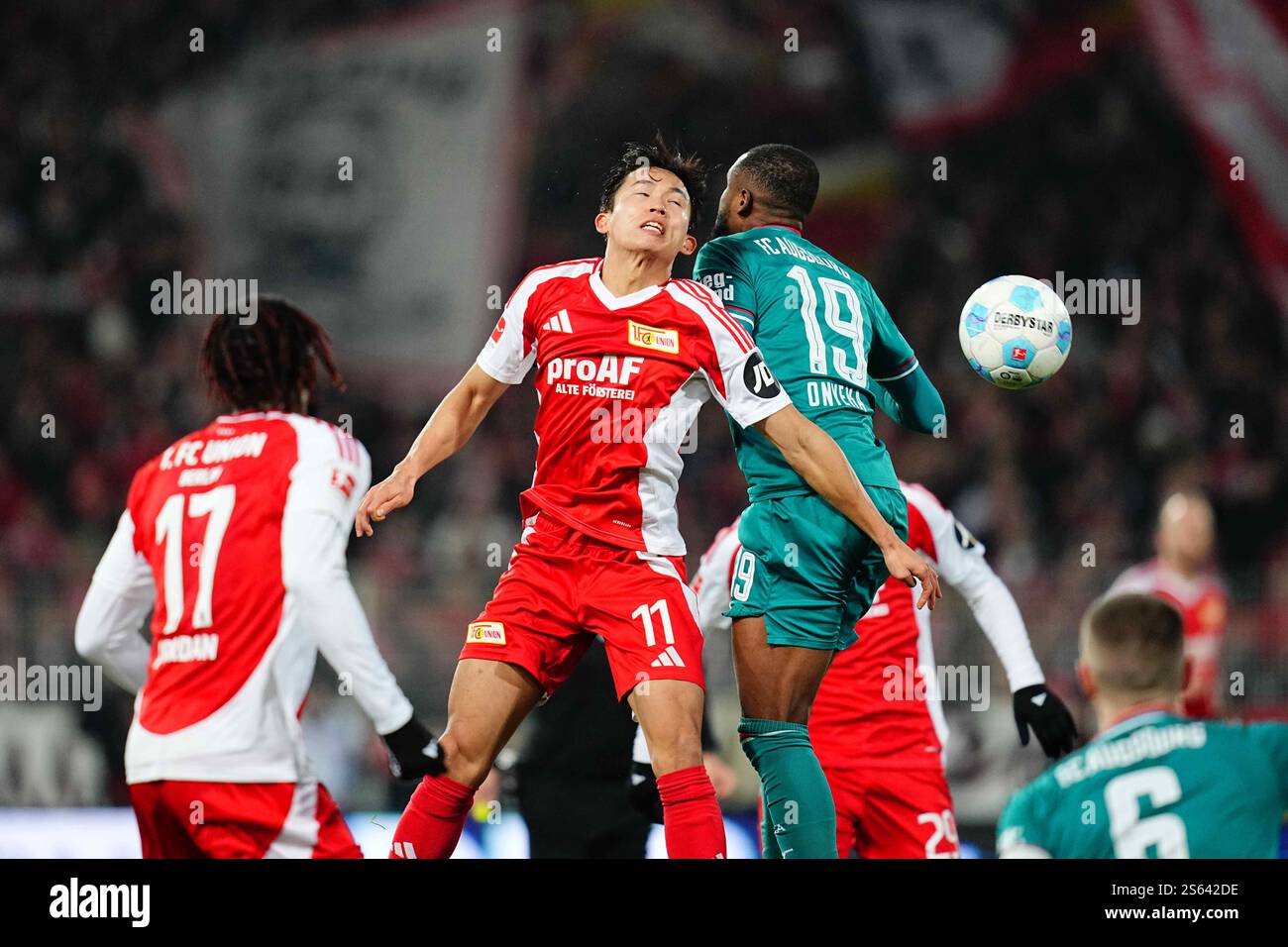 January 15 2025: Woo-yeong Jeong of Union Berlin and Frank Onyeka of FC ...