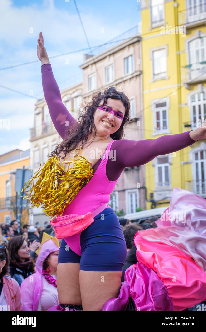 Carnival parade in streets of Lisbon by artistic collective Clandestine ...