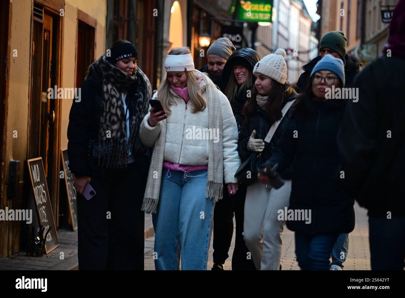 Stockholm, Uppland, Sweden. December 31 2024. People on the street ...
