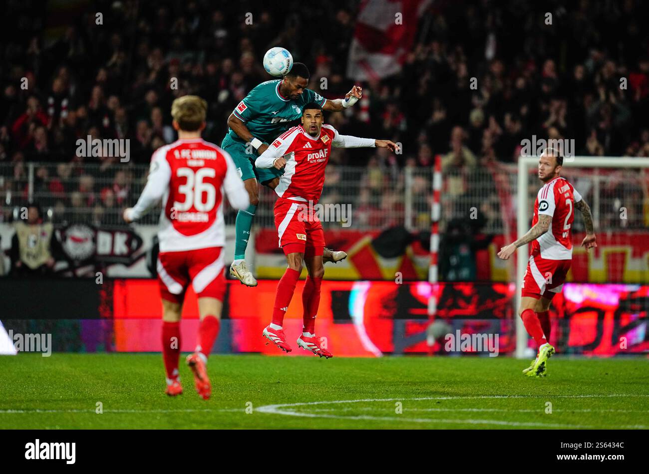January 15 2025: Frank Onyeka of FC Augsburg and Danilho Doekhi of ...
