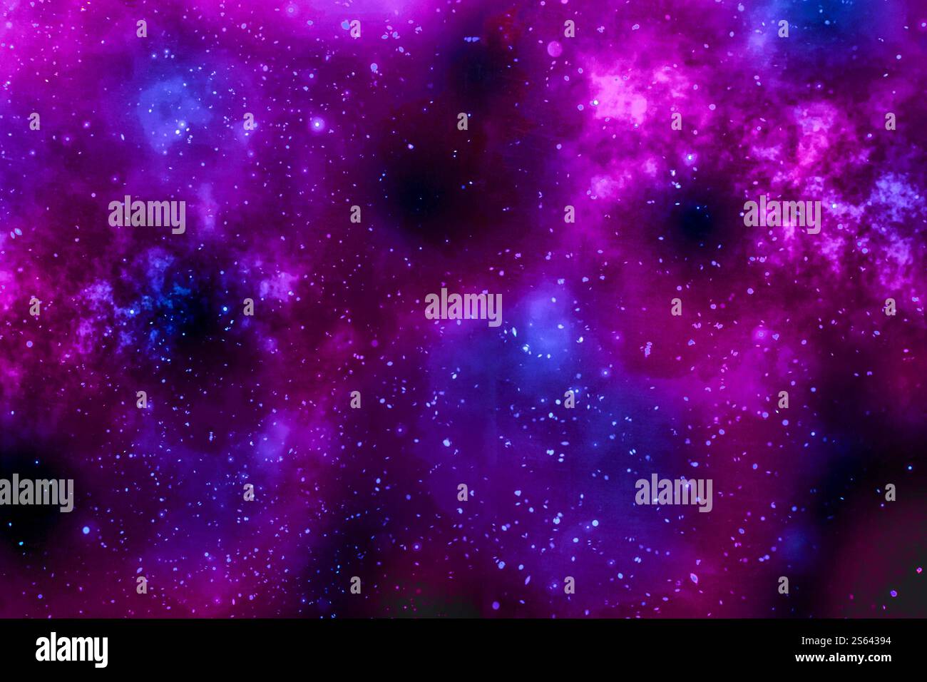 Purple and blue cosmic scene depicting nebulae, stars, and vibrant ...