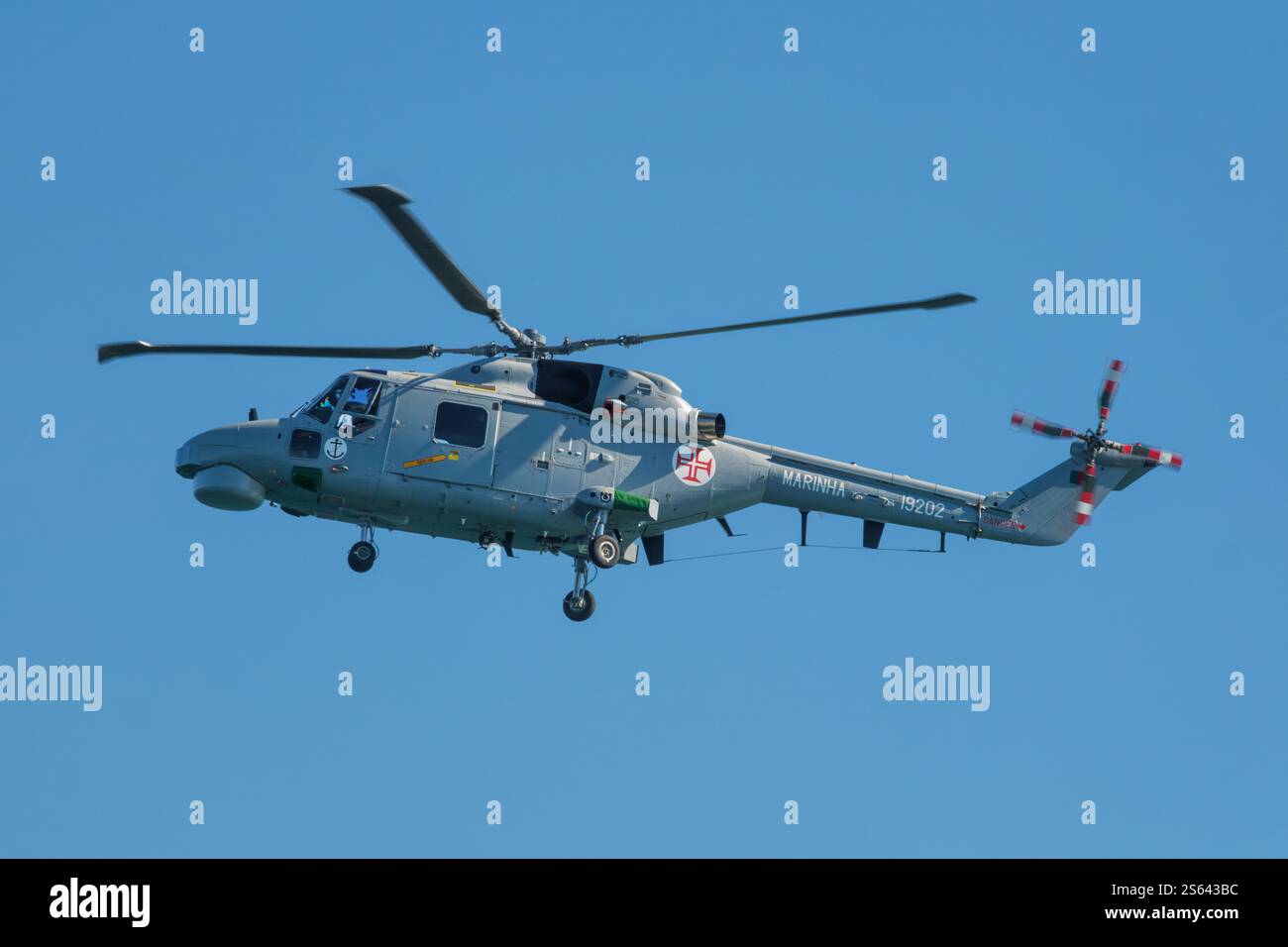 Westland Lynx military helicopter of Portuguese Navy demo flight at ...