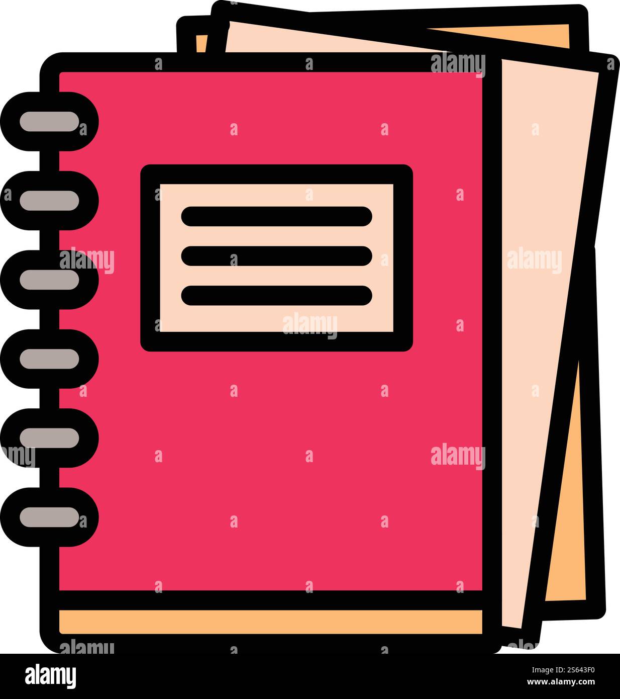 School Notebook Icon Outline School Notebook Vector Icon For Web Design Isolated On White