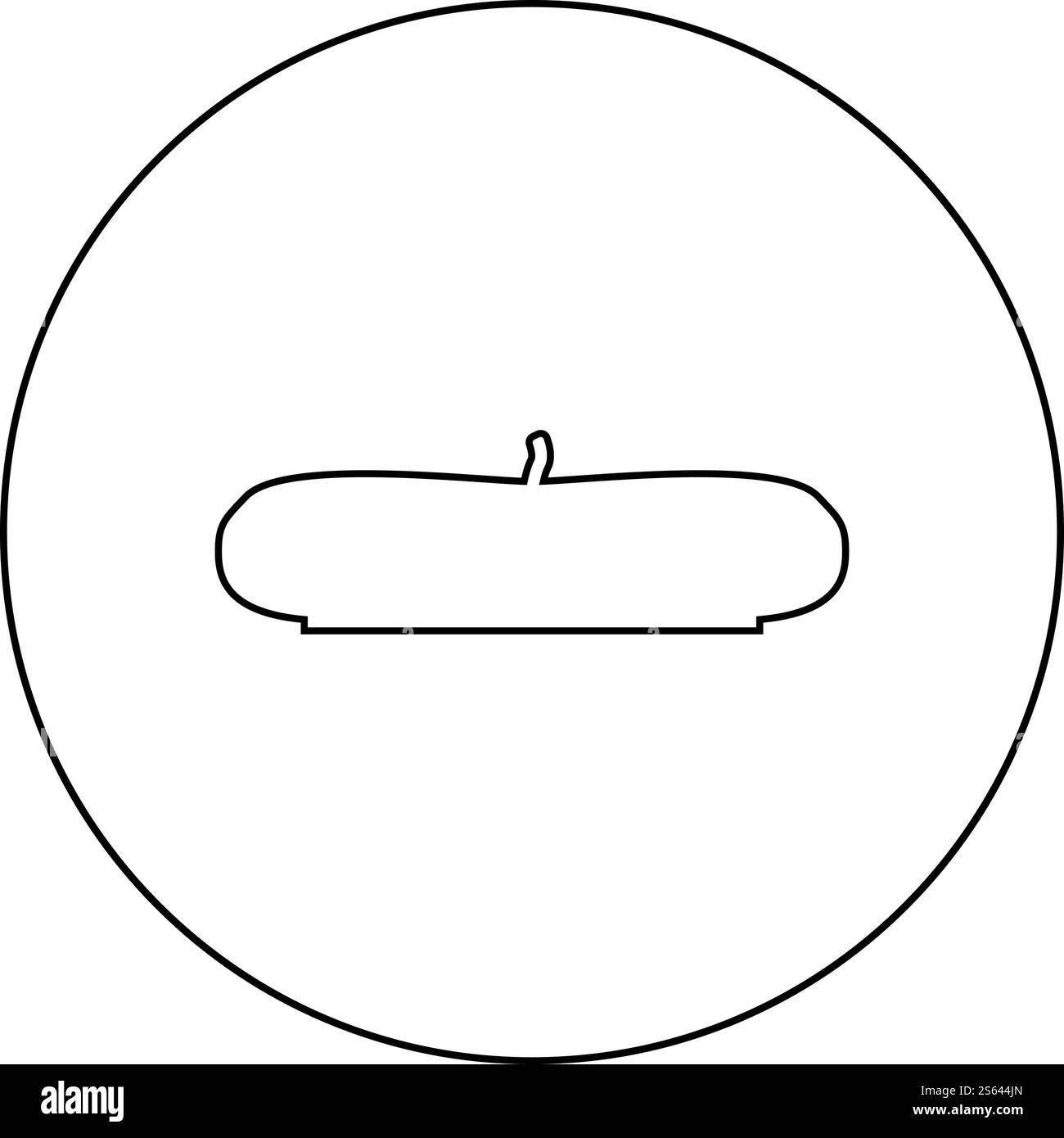 Beret for artist icon in circle round outline black color vector illustration flat style simple ...