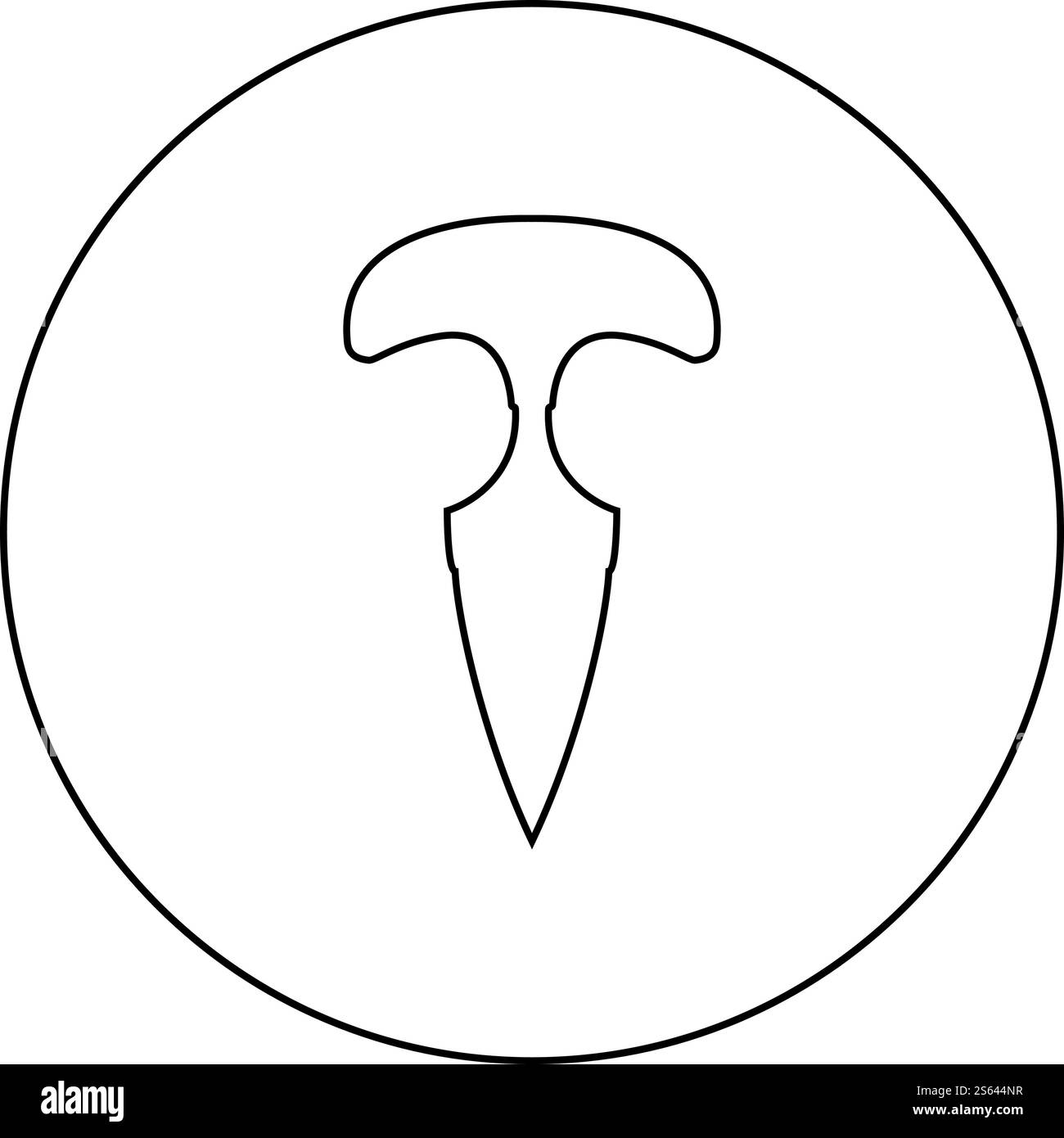 Knuckles knife icon in circle round outline black color vector ...