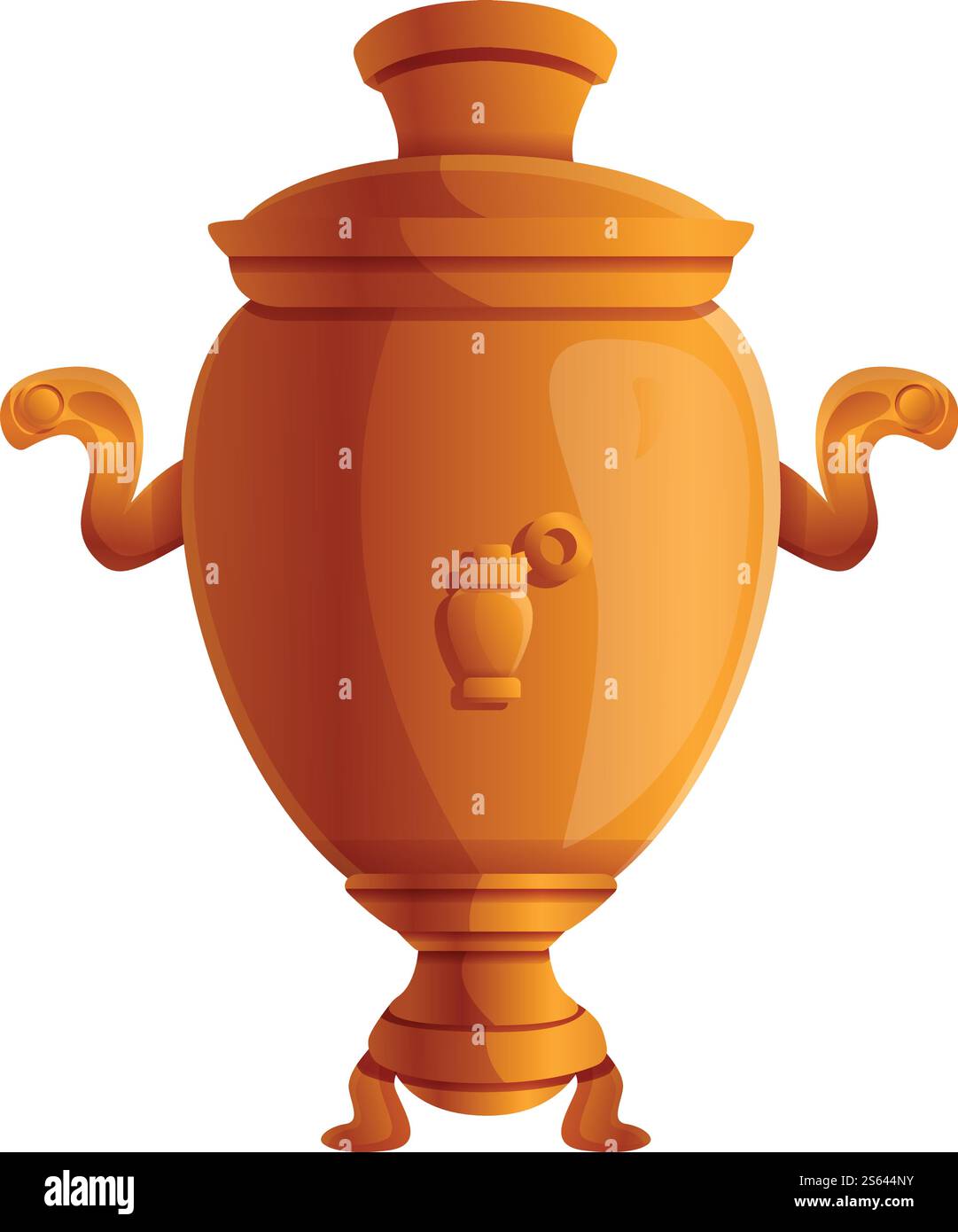 Gold samovar icon. Cartoon of gold samovar vector icon for web design ...