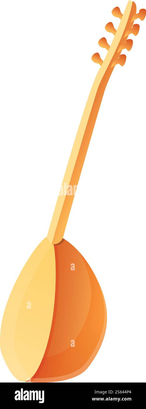 Turkish string instrument icon. Cartoon of turkish string instrument ...