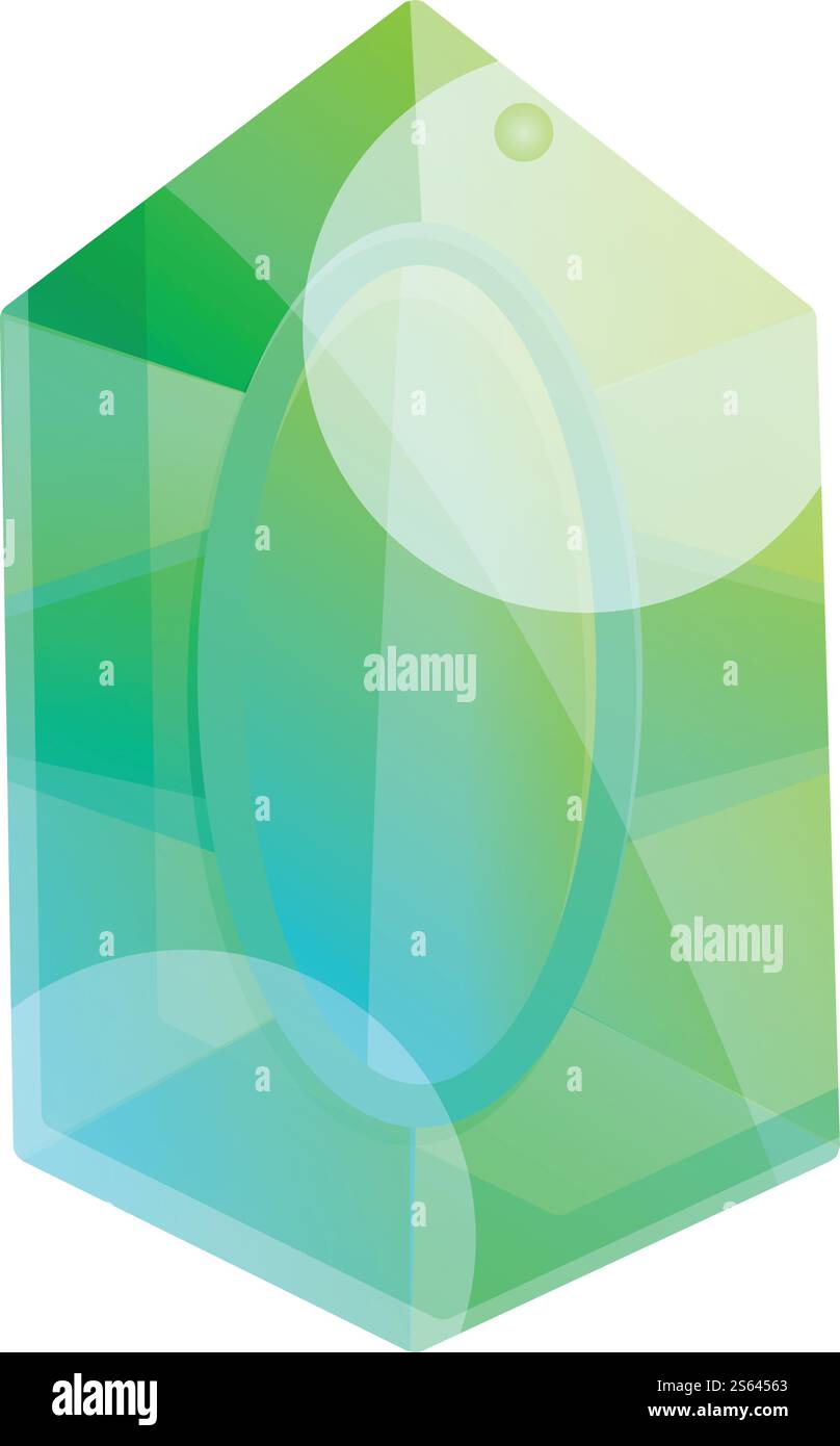 Green emerald icon. Cartoon of green emerald vector icon for web design isolated on white ...