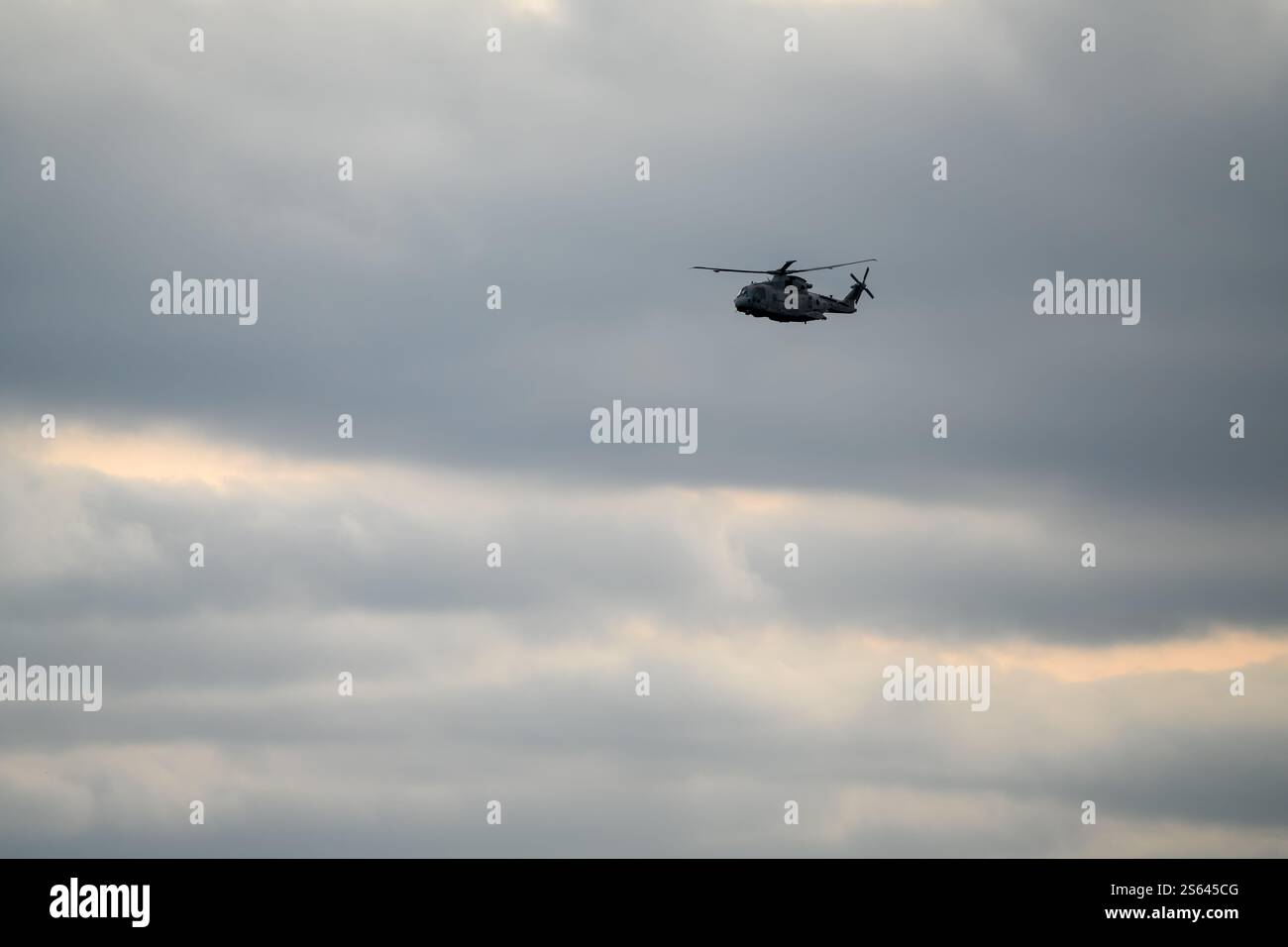 British Royal Navy AgustaWestland Merlin HM.2 AW101 helicopter in ...