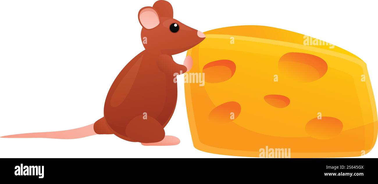 Big cheese piece mice icon. Cartoon of big cheese piece mice vector ...