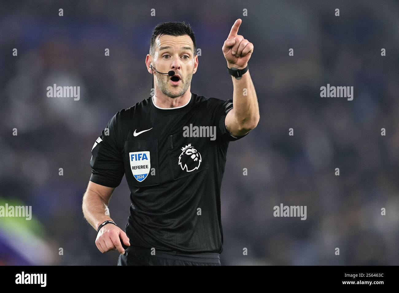 Leicester, UK. 15th Jan, 2025. Match referee Andy Madley during the ...