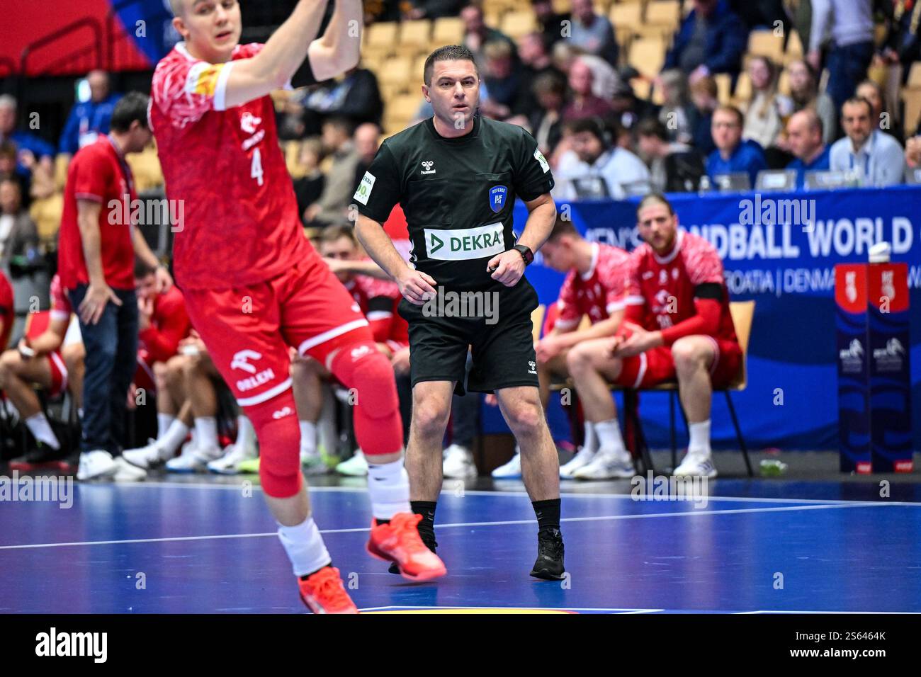 Herning, Denmark. 15th Jan, 2025. Arbitro, Referee IHF Dekra during IHF Men's - Handball World ...