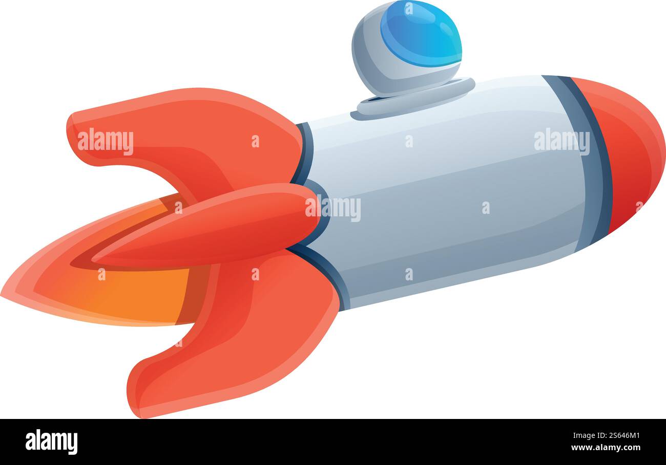 Astronaut flying rocket icon. Cartoon of astronaut flying rocket vector ...