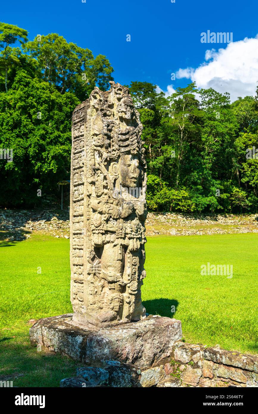 Stela A at the Main Plaza of Copan Maya Archaeological Site. UNESCO ...