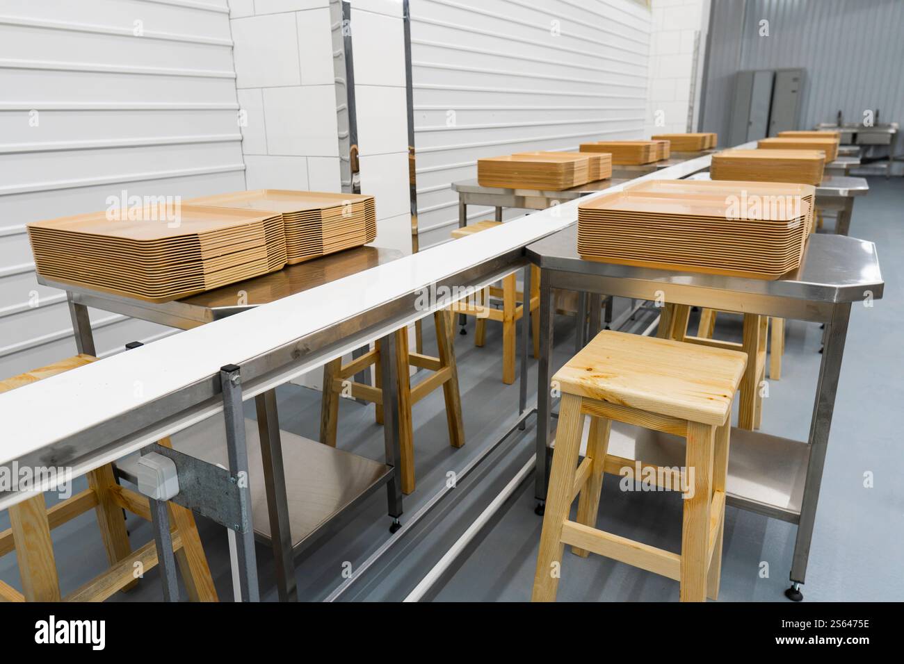 Food industry. Workplace for manual preparation of food products in a ...