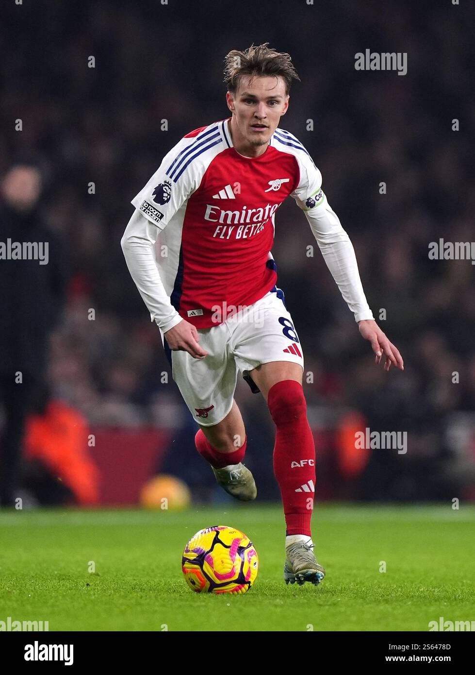 Arsenal's Martin Odegaard in action during the Premier League match at ...