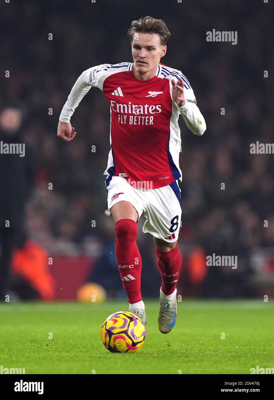 Arsenal's Martin Odegaard in action during the Premier League match at ...