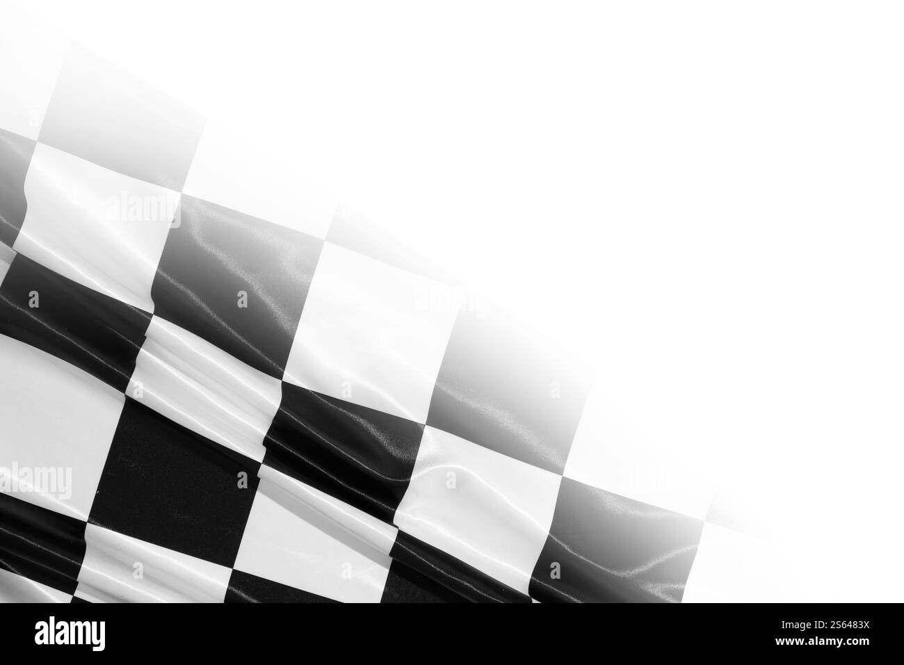 Racing flag with black and white checkers on white background Stock ...