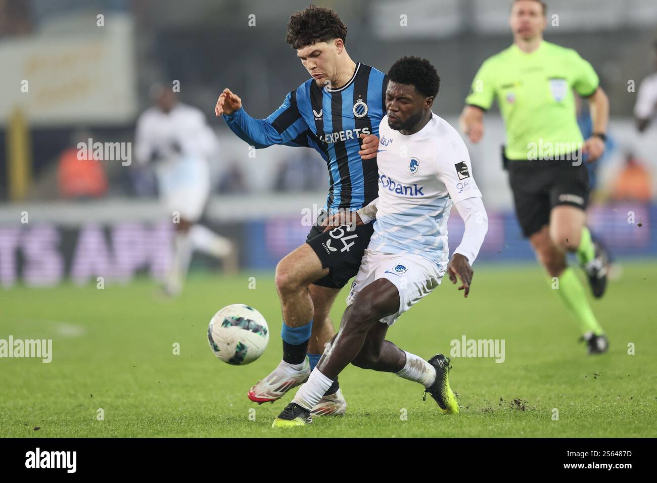 Brugge, Belgium. 15th Jan, 2025. Club's Kyriani Sabbe and Genk's ...