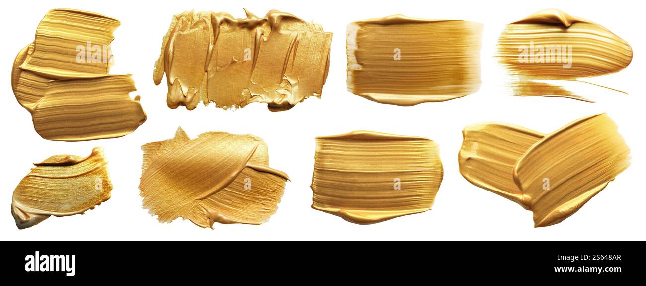Golden paint strokes on Cut Out Stock Images & Pictures - Alamy