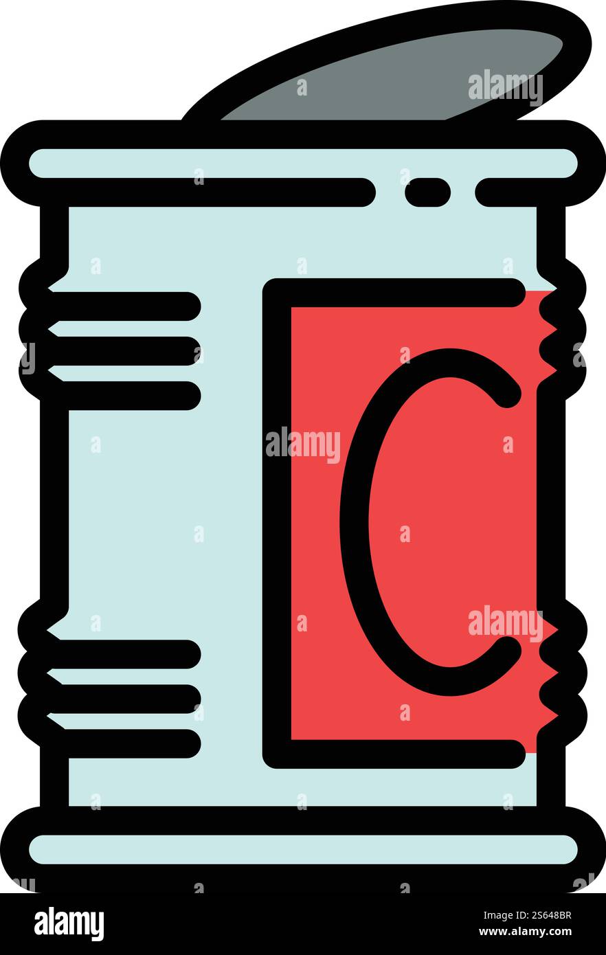 Open tin can icon. Outline open tin can vector icon for web design ...