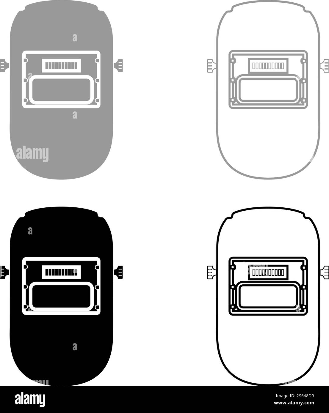 Welder mask icon outline set black grey color vector illustration flat ...