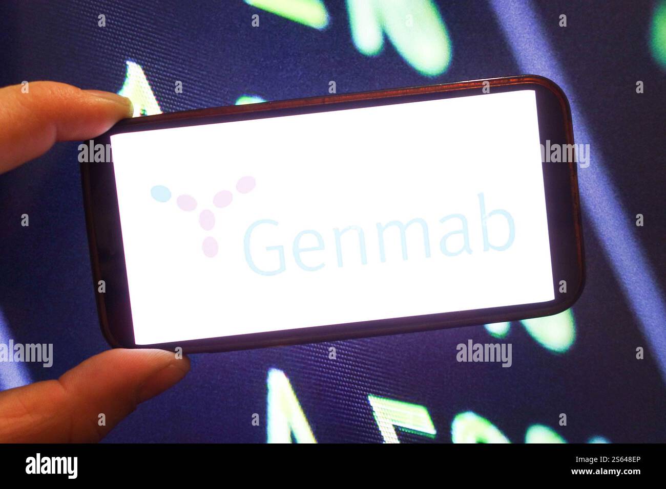 Poland. 14th Jan, 2025. In this photo illustration, the Genmab company ...