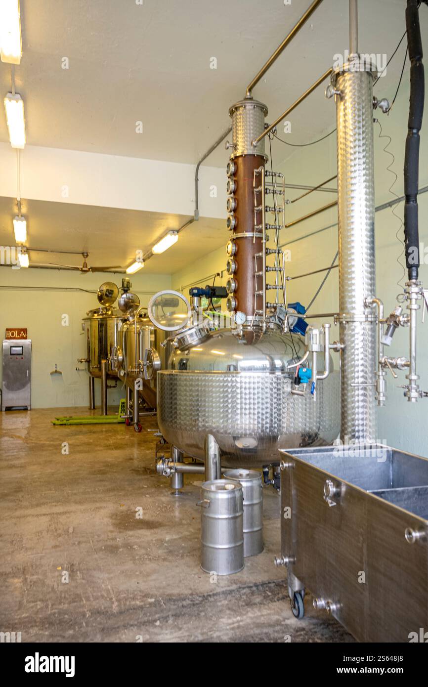 A column still at Crab Island Rum Distillery, Vieques, Puerto Rico ...