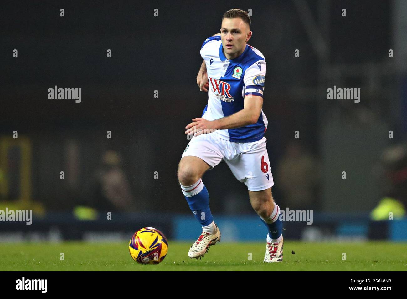 Blackburn, UK. 15th Jan, 2025. Sondre Tronstad of Blackburn Rovers ...