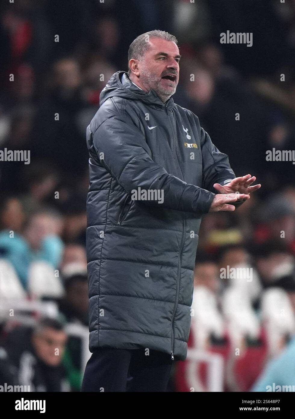 Tottenham Hotspur manager Ange Postecoglou reacts during the Premier ...