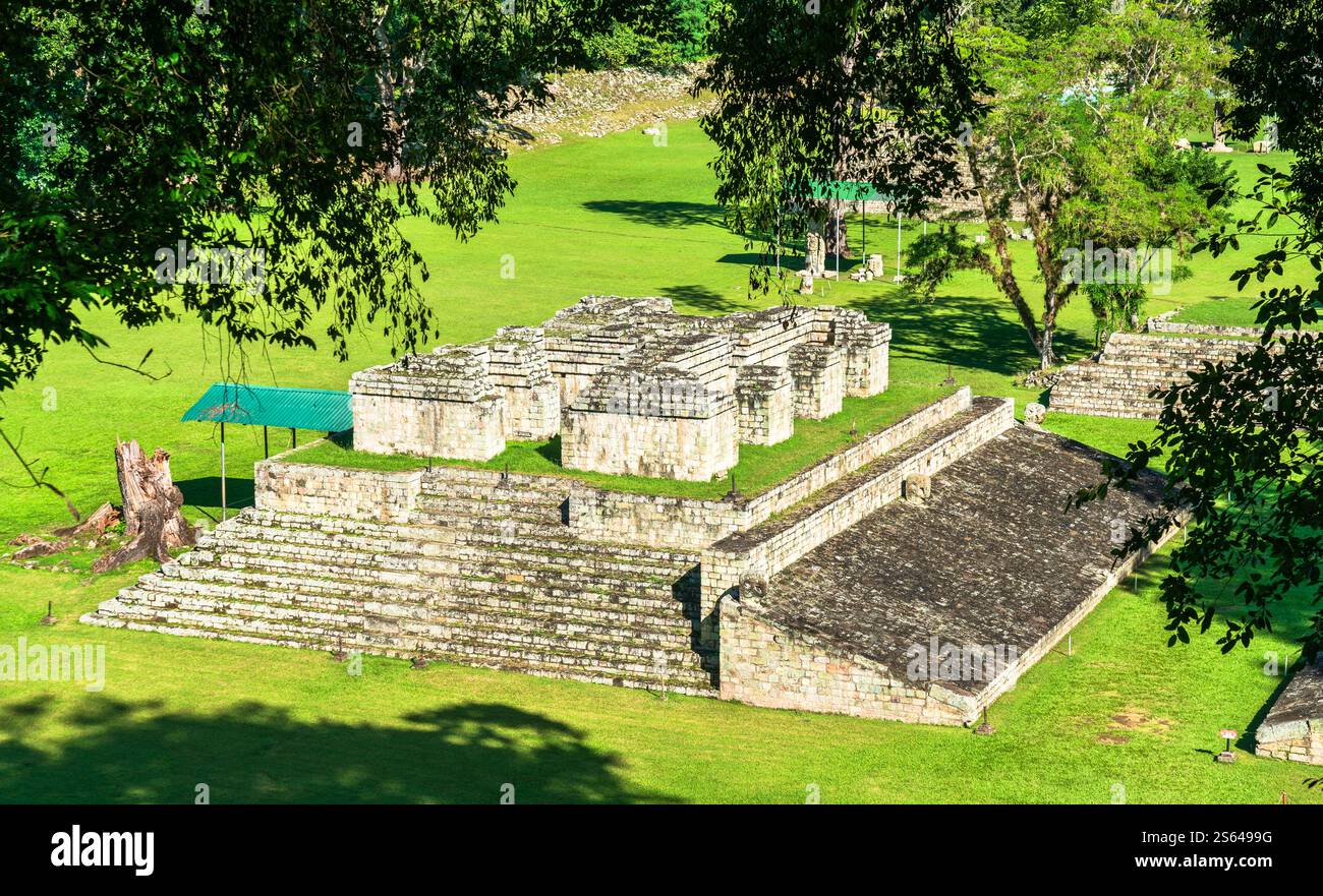 Mayan ballcourt at Copan archaeological site in the Mesoamerican cultural region. UNESCO world ...