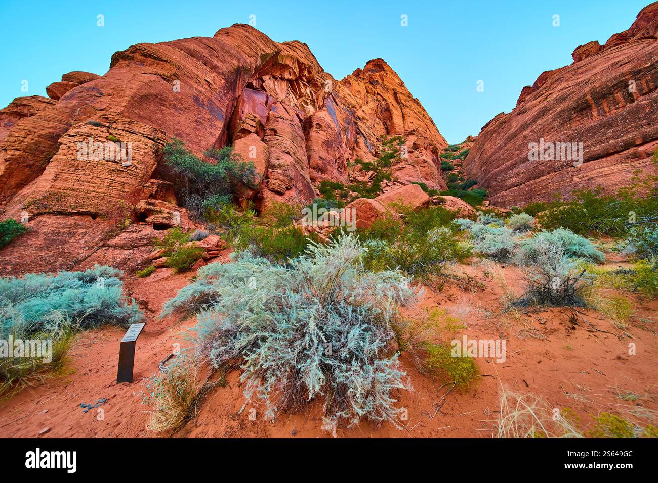 Majestic Red Rock Cliffs of Snow Canyon with Desert Vegetation Low ...