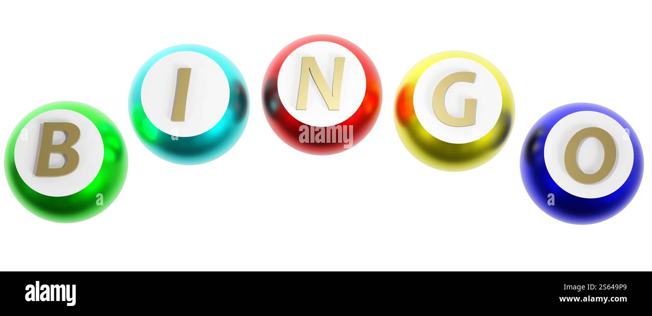 colorful bingo balls isolated on the white background Stock Photo - Alamy