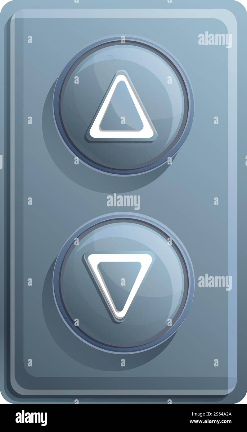 Elevator steel button icon. Cartoon of elevator steel button vector ...