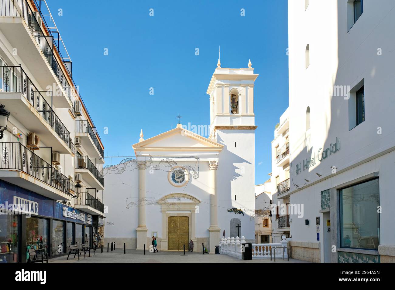 Benidorm, Spain - January 11, 2025: Benidorm old town. Church of San ...