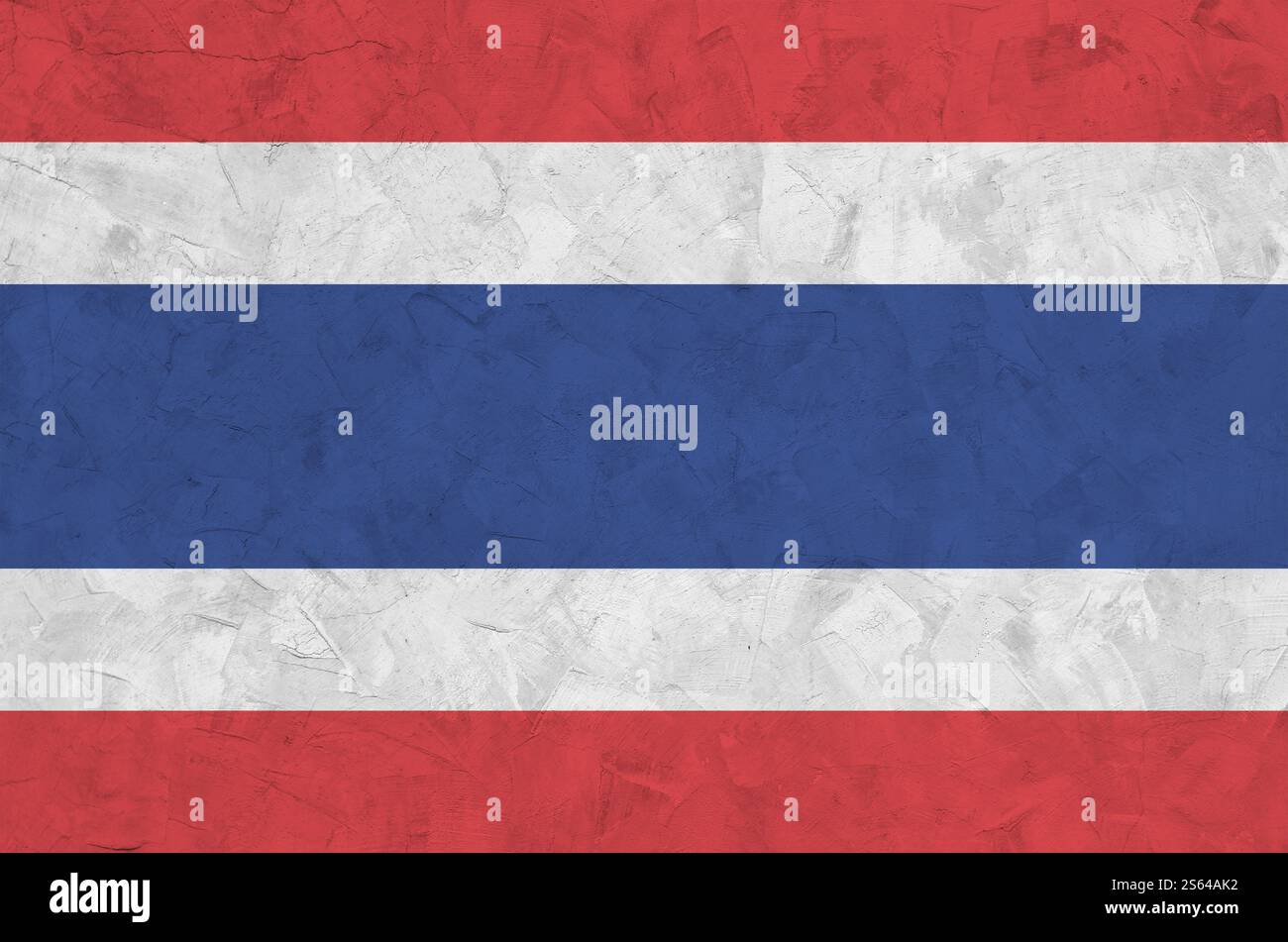Thailand flag depicted in bright paint colors on old relief plastering ...